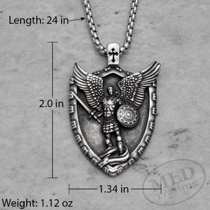 Accessories | Archangel Angel Saint St Michael Shield Cross Stainless ...